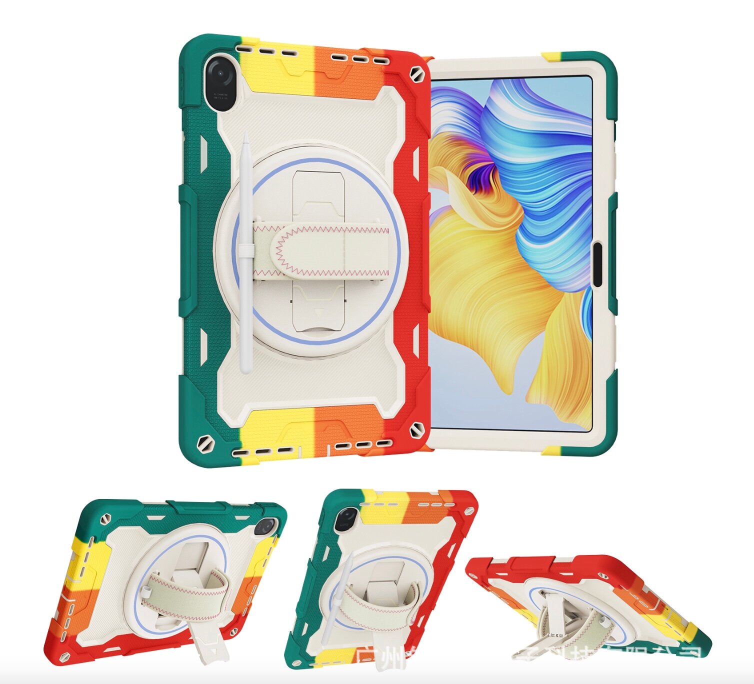 Чехол MyPads "Heavy", для Huawei MatePad SE, ударопрочный, пластик, зеленый