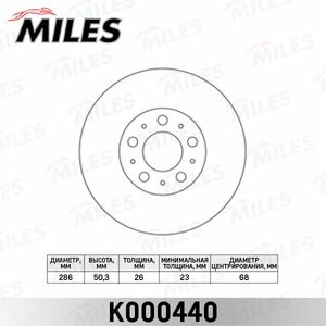 Диск тормозной VOLVO S60 01-/S80 99-06/V70 97-/XC70 02- R15 передний D 286мм.