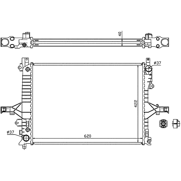STELLOX 10-25165-SX (1025165_SX / 13119056 / 1333169) радиатор системы охлаждения акпп\ Volvo (Вольво) s60 / v70 /