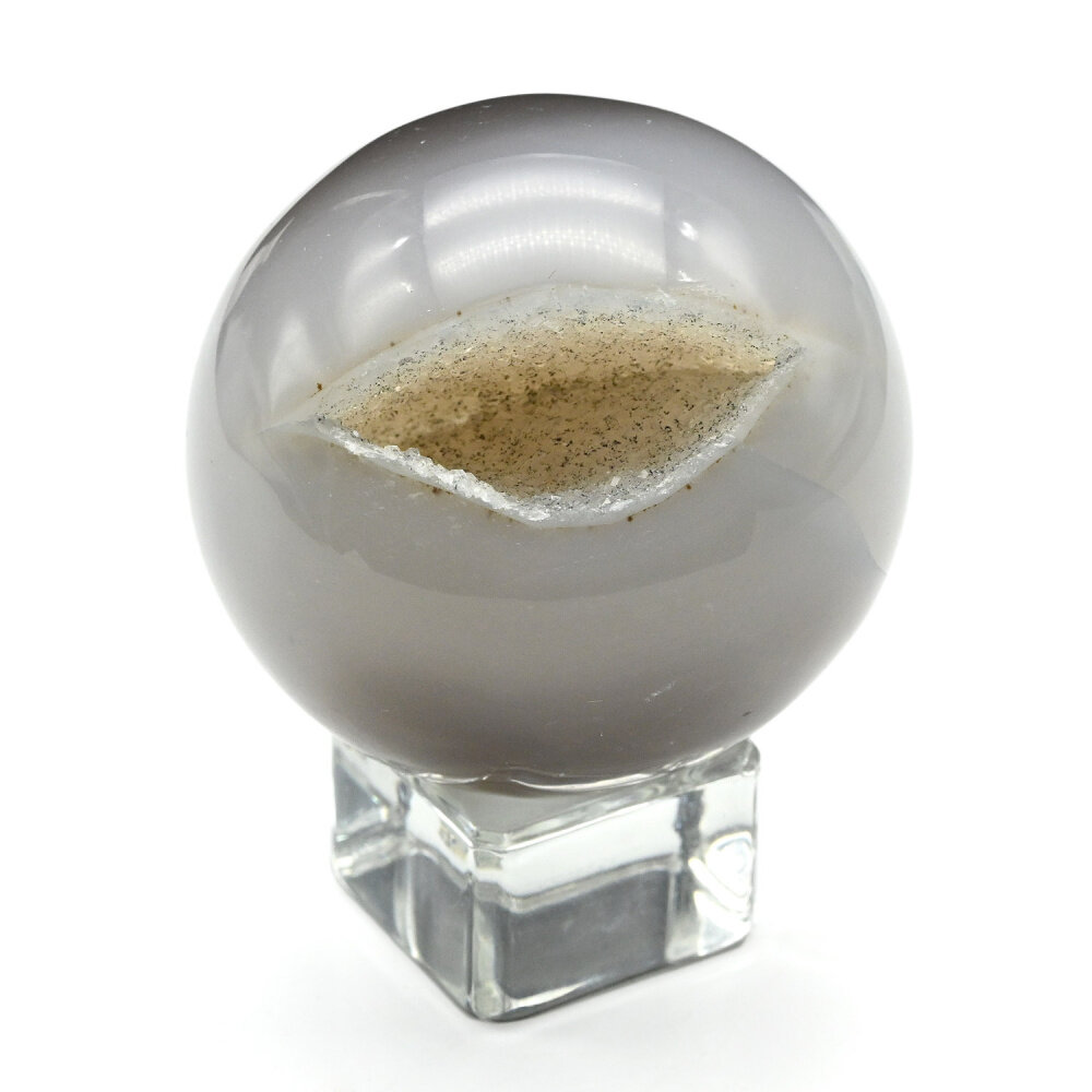 Коллекционный шар из агата с жеодой, диаметр 51мм .