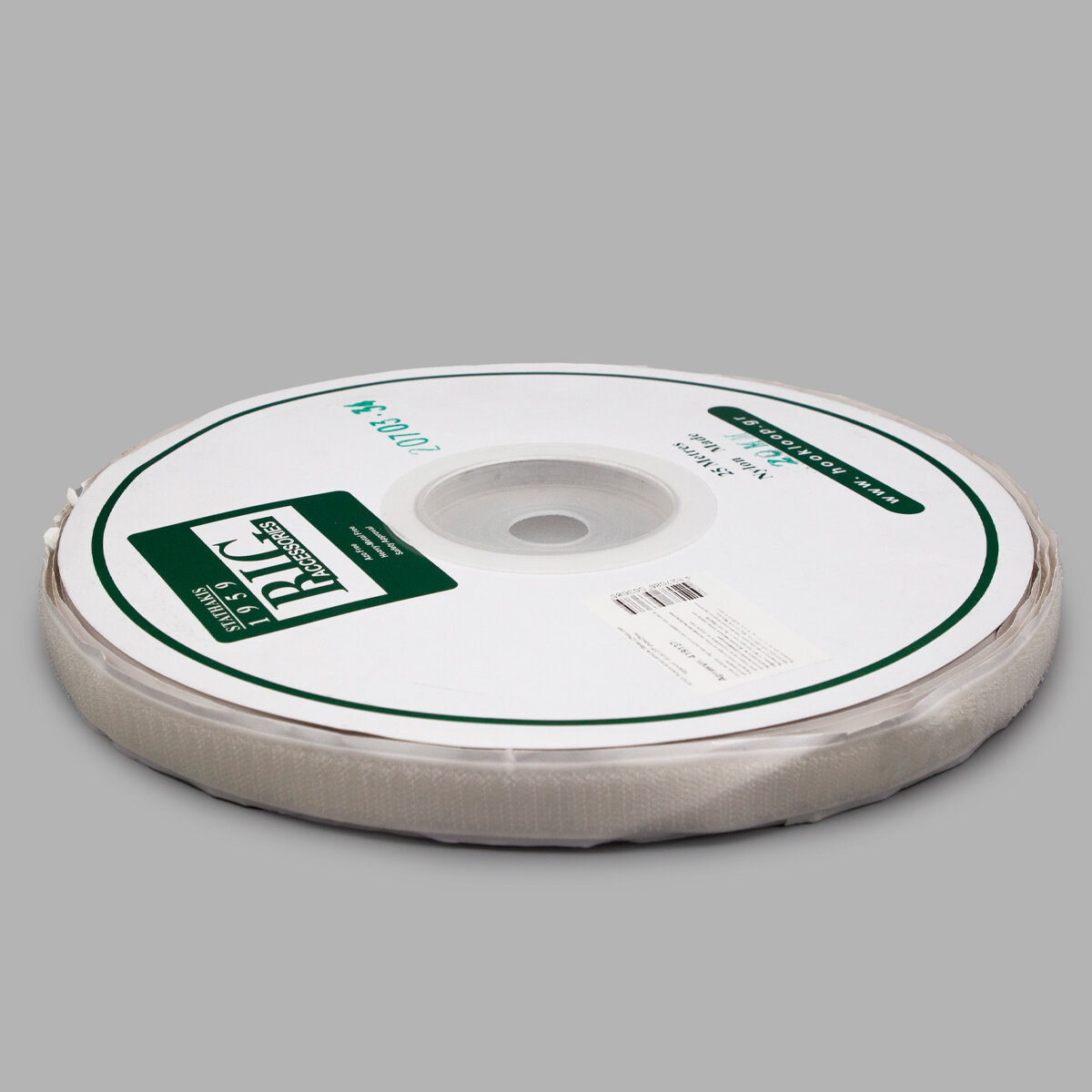 Липучка самоклеющаяся на клеевой основе, сторона 'крючок', лента 25м*20мм, белая, Протос