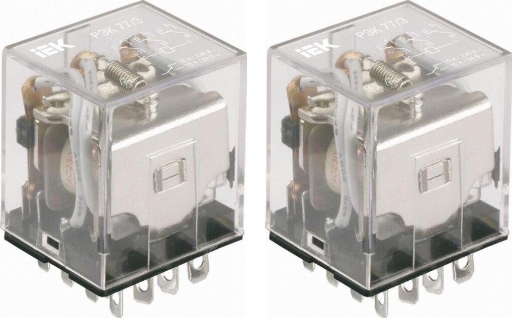 Реле IEK РЭК77/3 10А 230В (комплект из 2 шт.)