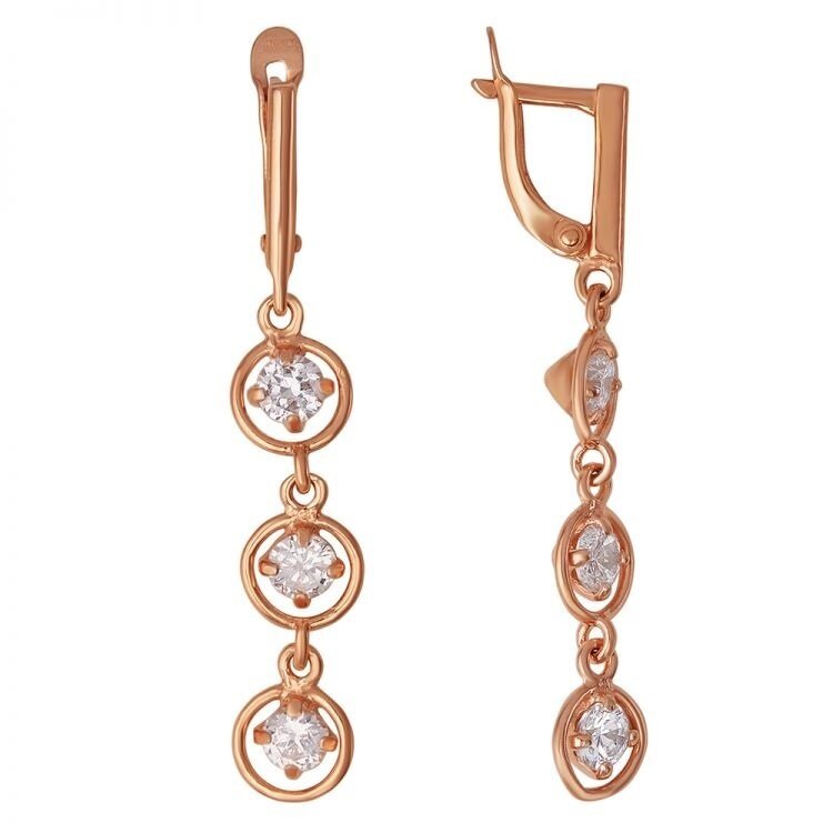 Серьги, фианит, искусственный камень