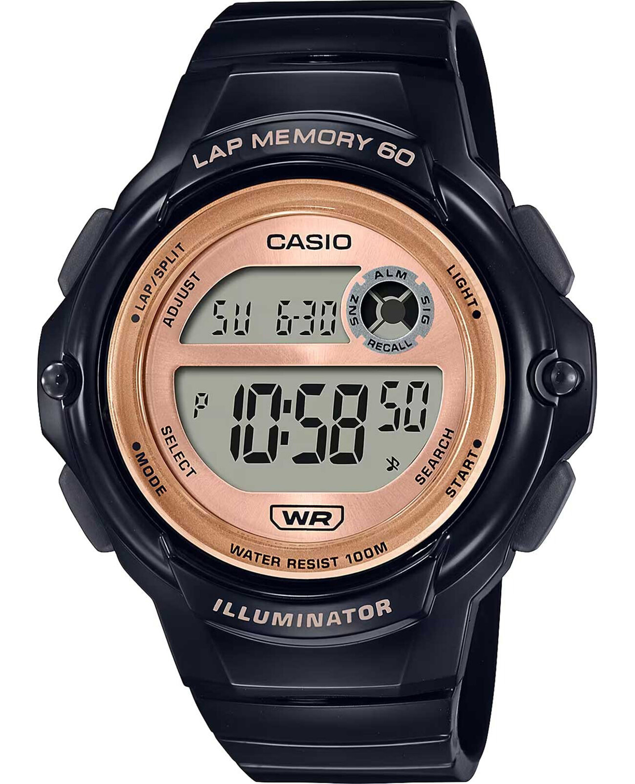 Наручные часы CASIO, черный, золотой, серый — фото 1