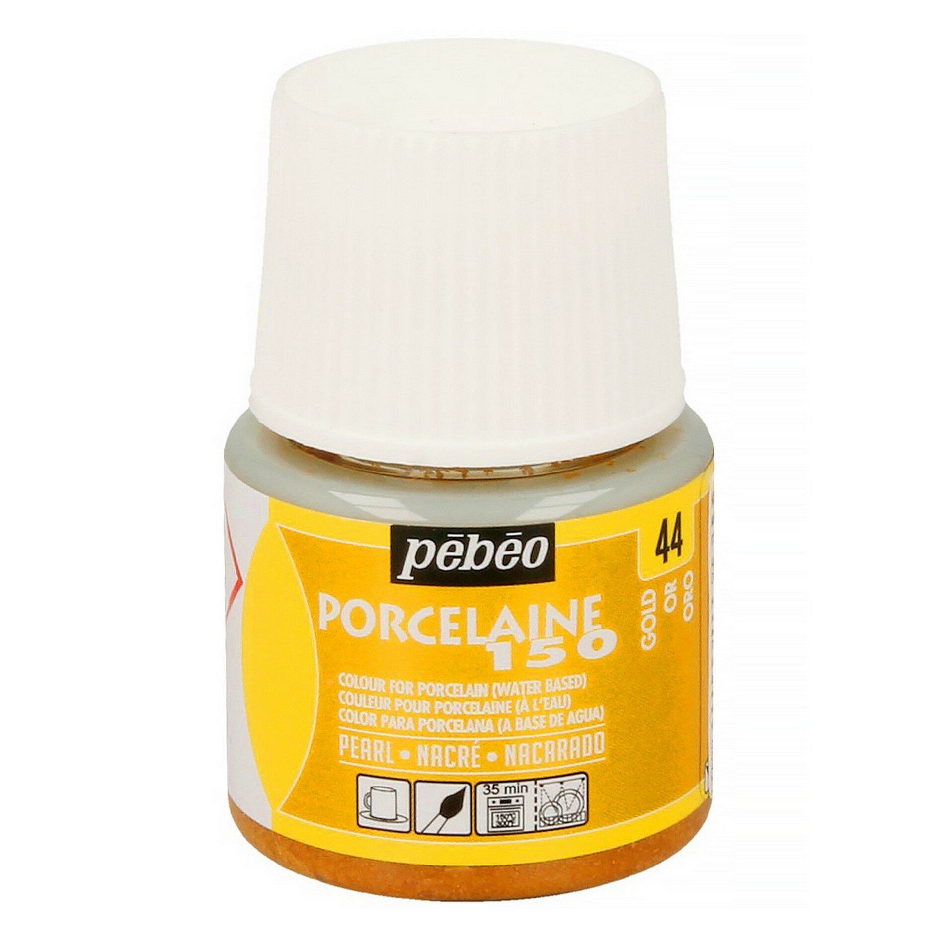 Краска по фарфору и керамике под обжиг глянцевая Porcelaine 150 45 мл, цв. под золото