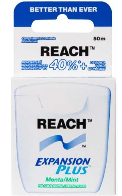 Зубная нить Reach, пропитанная воском, с мятным вкусом, 50 м