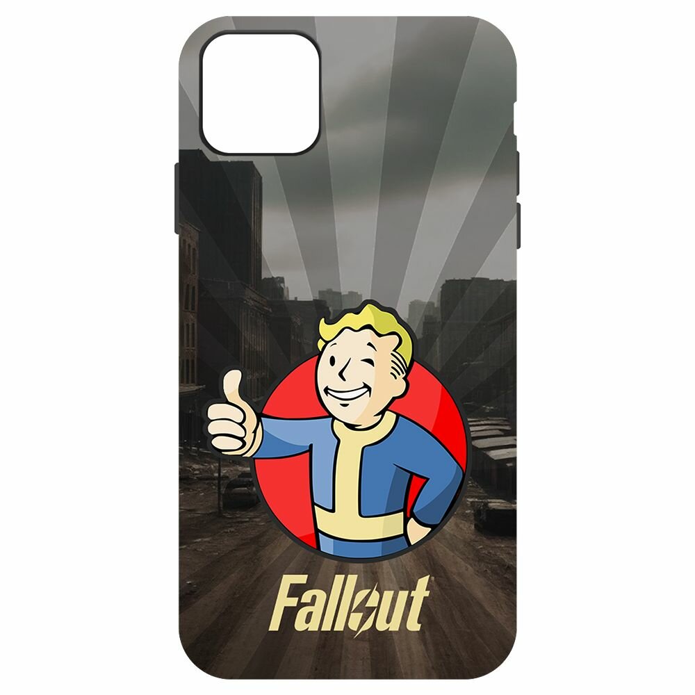 Чехол-накладка Krutoff Soft Case Фоллаут (Fallout) - Волт-бой для iPhone 11 Pro Max черный