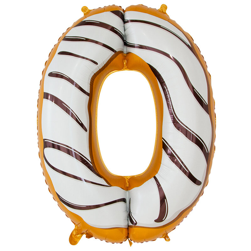 Шар фольгированный цифра "0" Пончик (34"/86 см) / ТМ веселуха