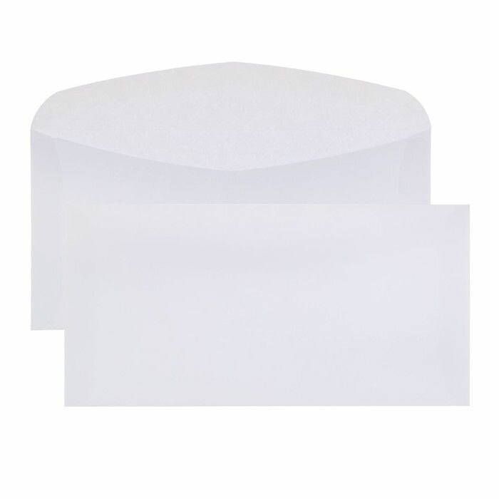 Конверт почтовый Е65 110х220 мм, чистый, без окна, клей, без внутренней запечатки, клапан-автомат, 80 г/м2, в упаковке 1000 шт. (1000 шт)