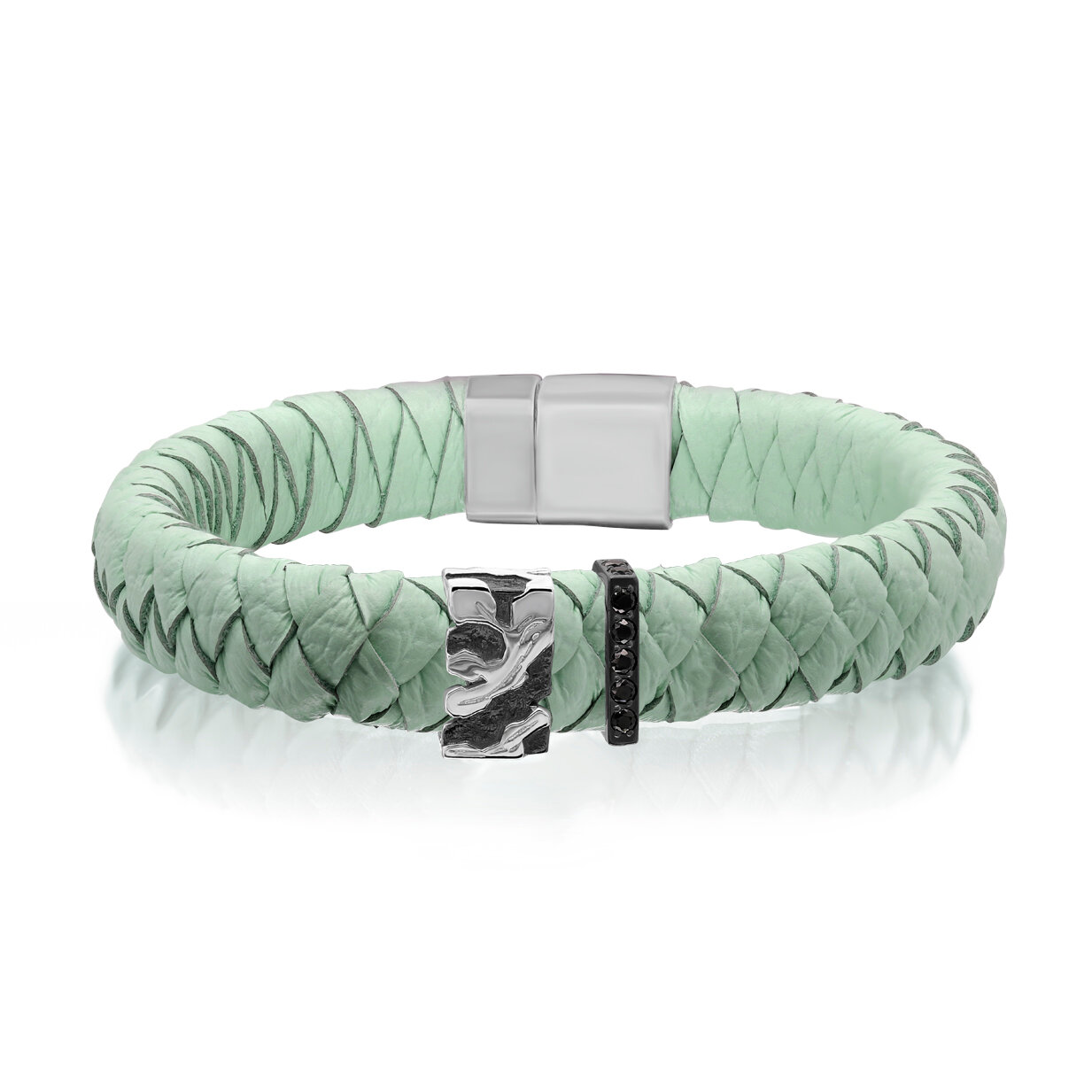 Браслет-цепочка, серебро, 925 проба, родирование, фианит