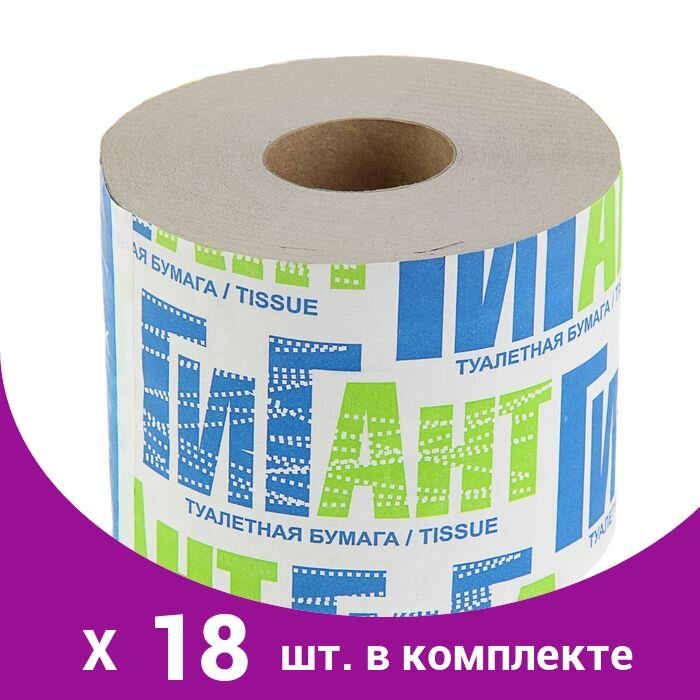 Туалетная бумага Снежок Гигант , со втулкой, 1 слой (18 шт)