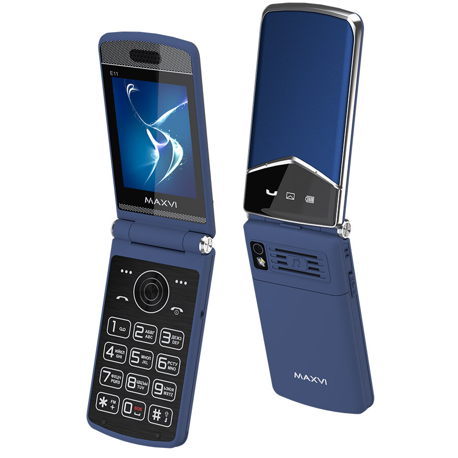 Мобильный телефон MAXVI E11 Blue/Silver