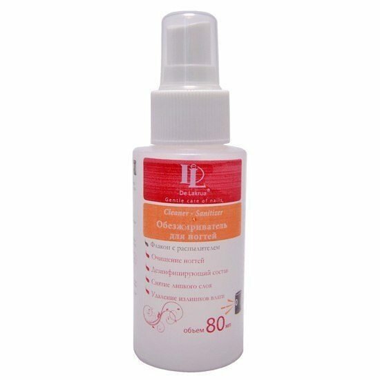 DeLakrua Обезжириватель для ногтей с распылителем Cleaner-Sanitizer 80ml