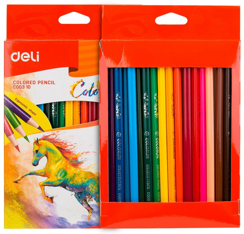 Карандаши цв. Deli EC00310 ColoRun тополь 18цв. коробка/европод.