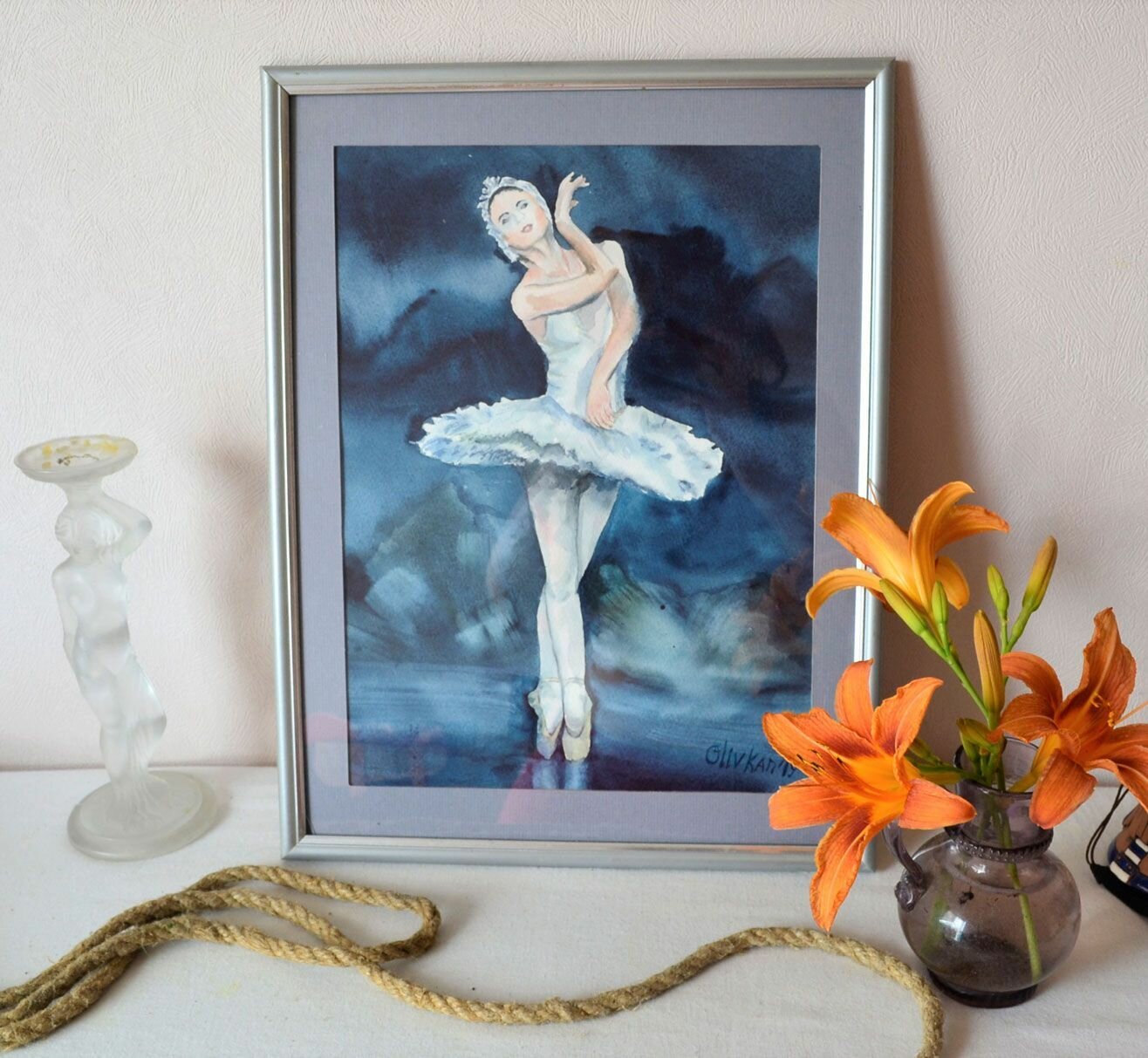 Картина Балет, балерина акварельная живопись, балерина акварель