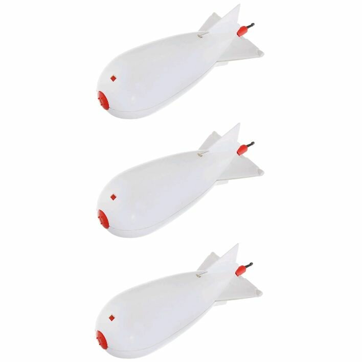 3 ШТ. Кормушка Ракета для закормки Спомб (бомба для закормки) 15 см / Белая