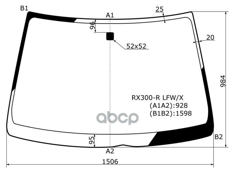 Стекло лобовое Toyota Harrier (XU10) 97-03 XYG арт. RX300-R LFW/X