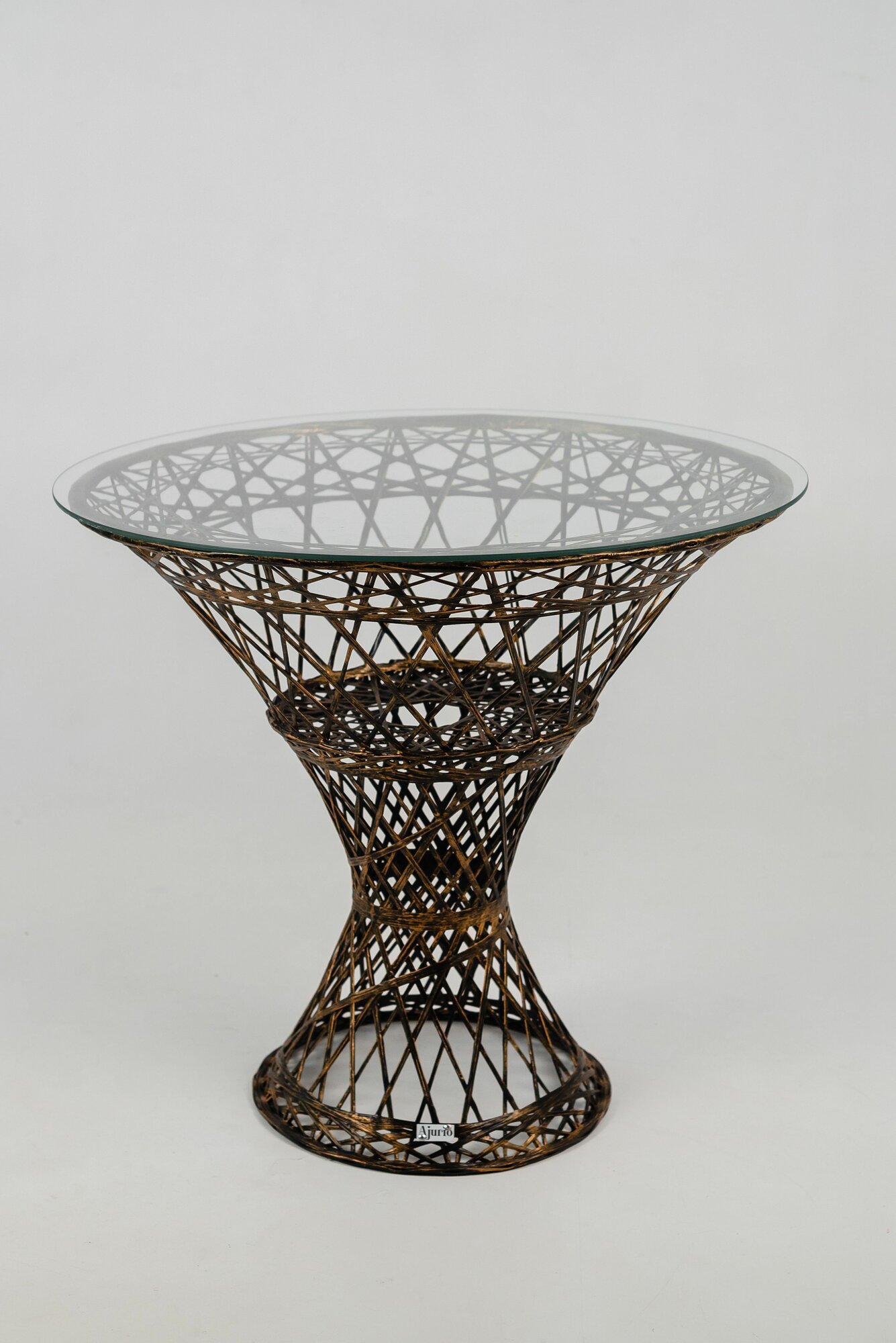 Стол Ajurio "Семейный", плетеный, искусственный ротанг, стекло, 87х87x78 см