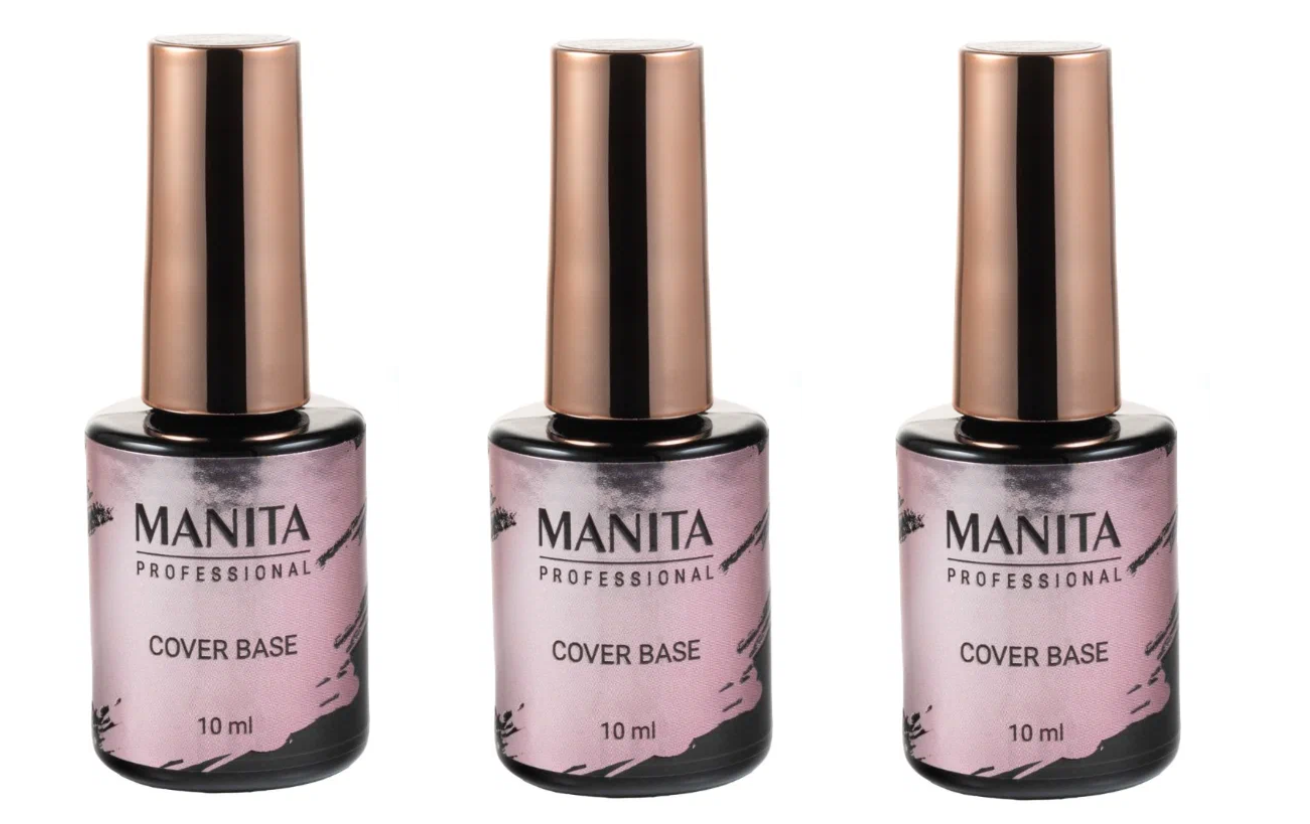 Каучуковая камуфлирующая база для гель-лака Manita Professional Cover Base №13, 10 мл - 3 штуки