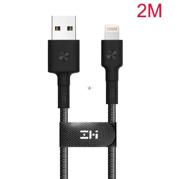 Оригинальный USB-кабель Youpin ZMI MFI с сертификатом Lightning, кабель Type-C, шнур для зарядки и передачи данных для Xiaomi iPhone X, 8, 7, 6 Plus, магнитный Black 2m