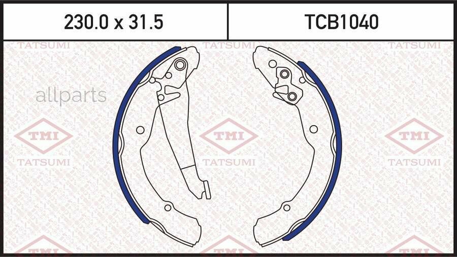 TATSUMI TCB1040 Колодки тормозные барабанные