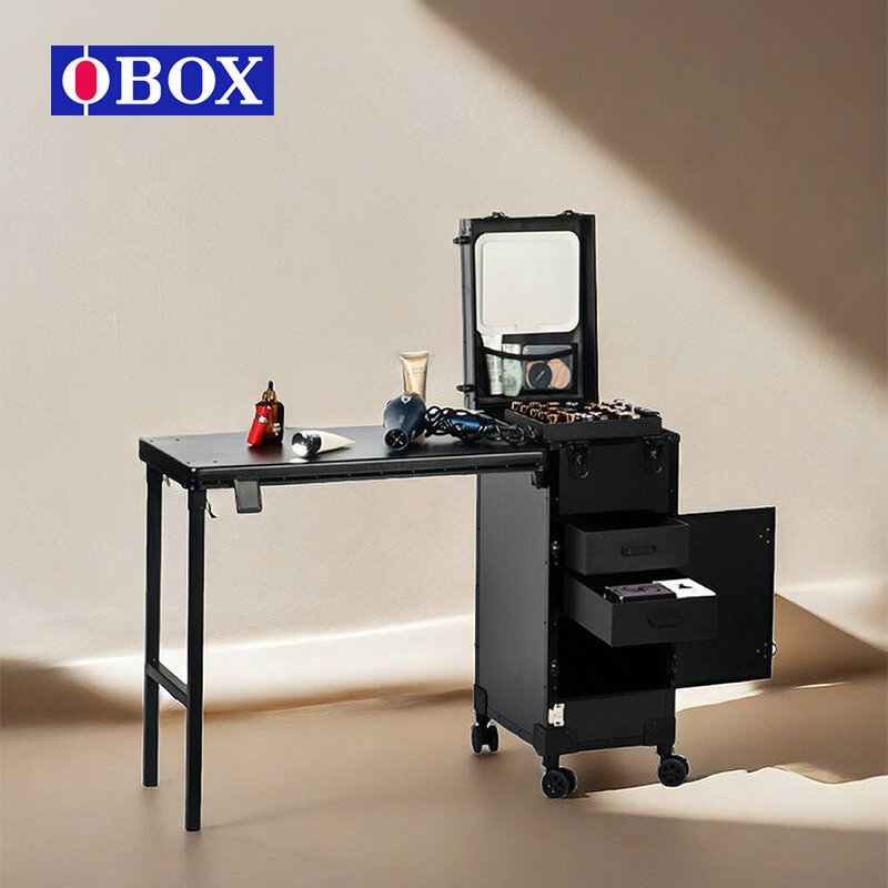 Маникюрный столик, многофункциональный, черный, 68x39x27.1 см