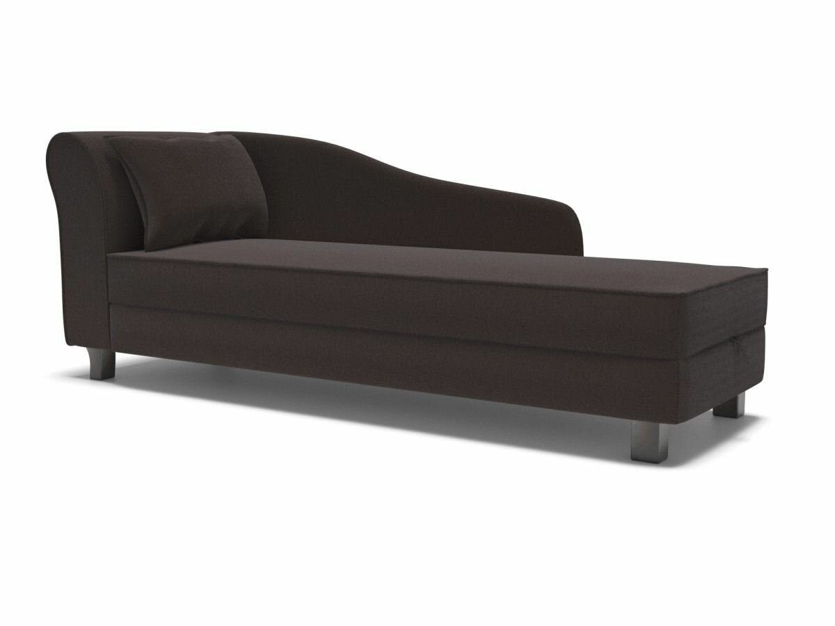 Диван кушетка Soft Element Ольгерд левый Dark Brown рогожка, диван тахта, мягкая, с ящиками для хранения белья, на кухню