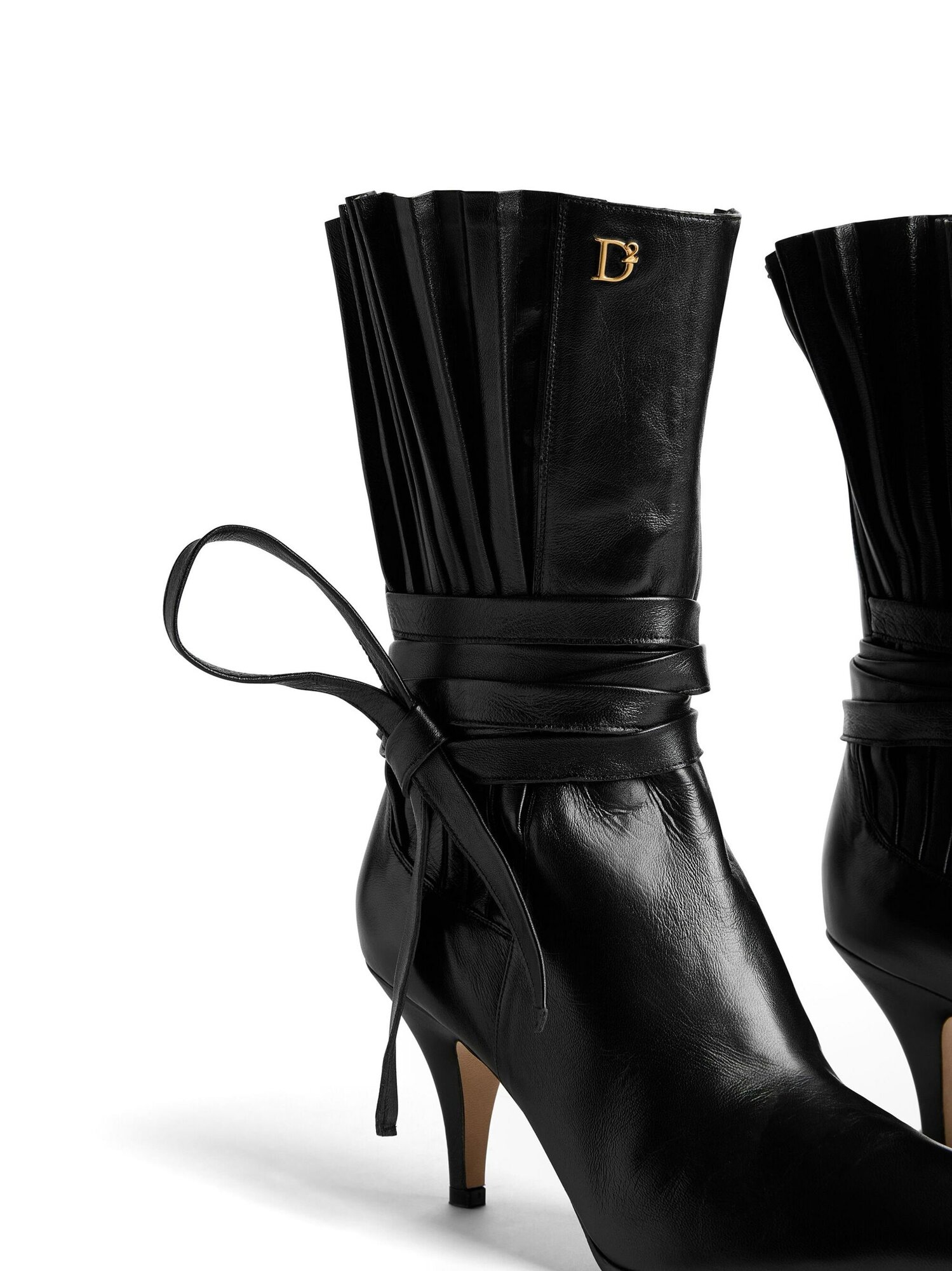Ботинки DSQUARED2 Logo-plaque self-tie leather boots, размер 37.5 — фото 1