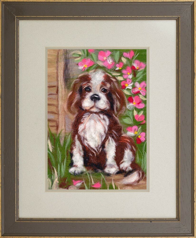 Щенок в цветах WA-0147