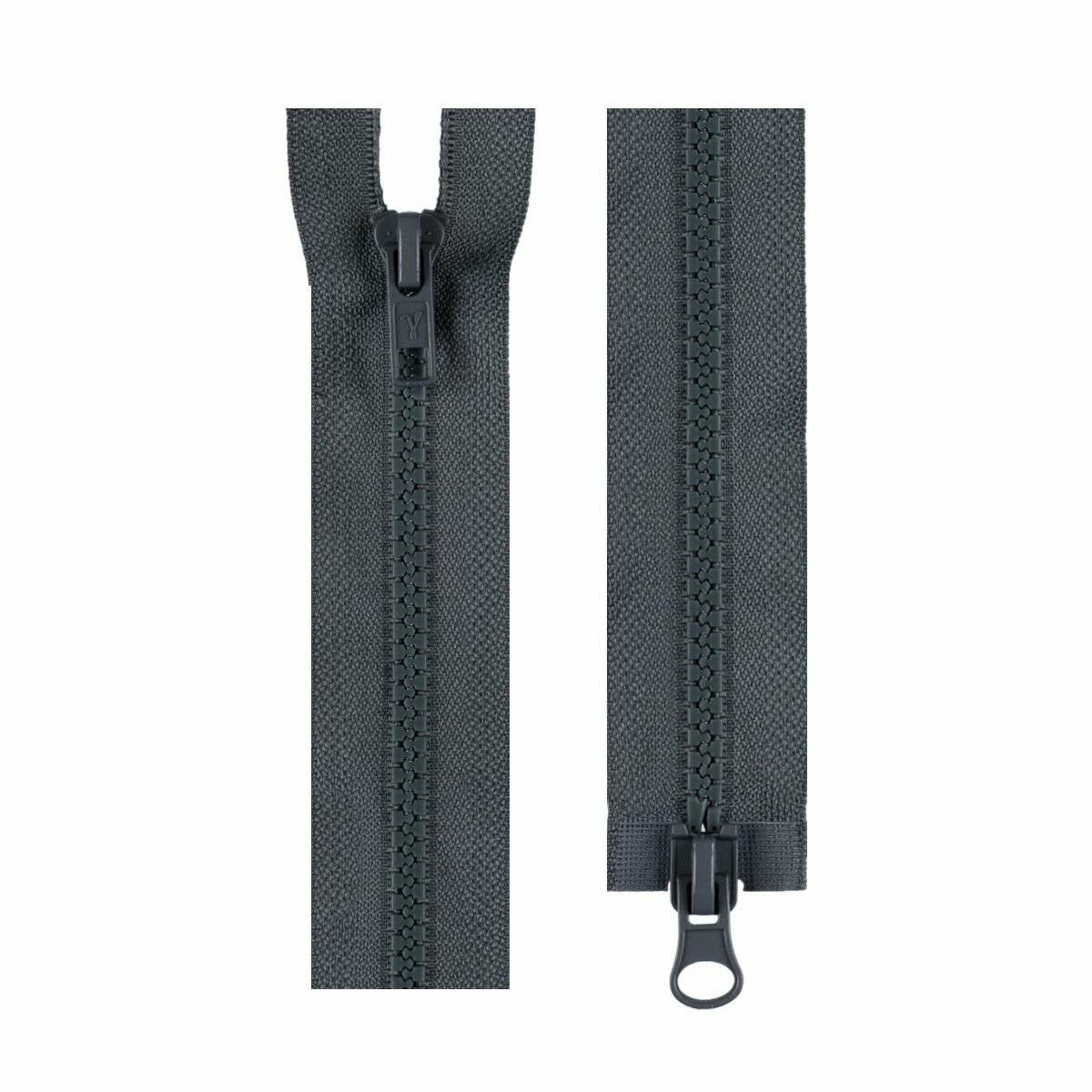 Молния трактор "GAMMA" тип 5 G3052 50 см 10 шт разъёмная двухзамковая №309 т. серый (графит)