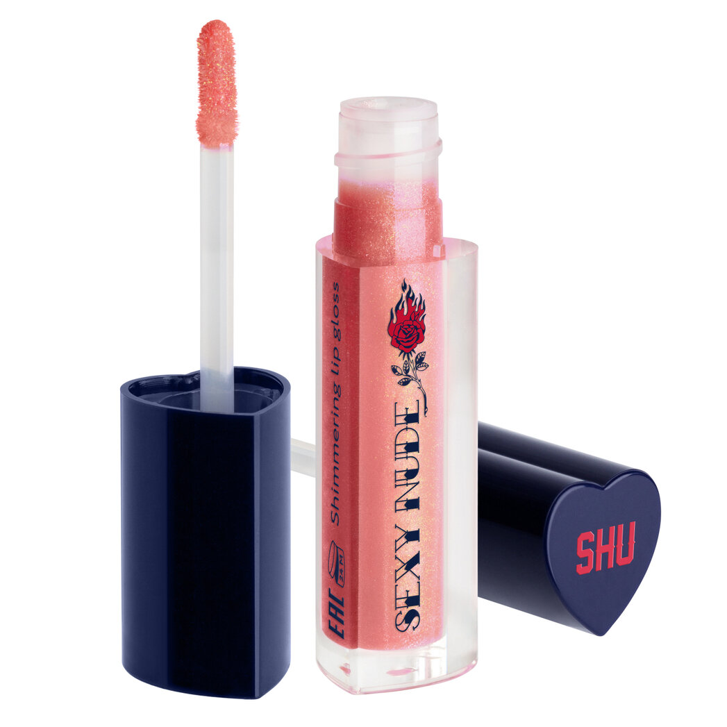 Блеск для губ Shu Sexy Nude, мерцающий, тон: 447 розовый голографический, 3мл