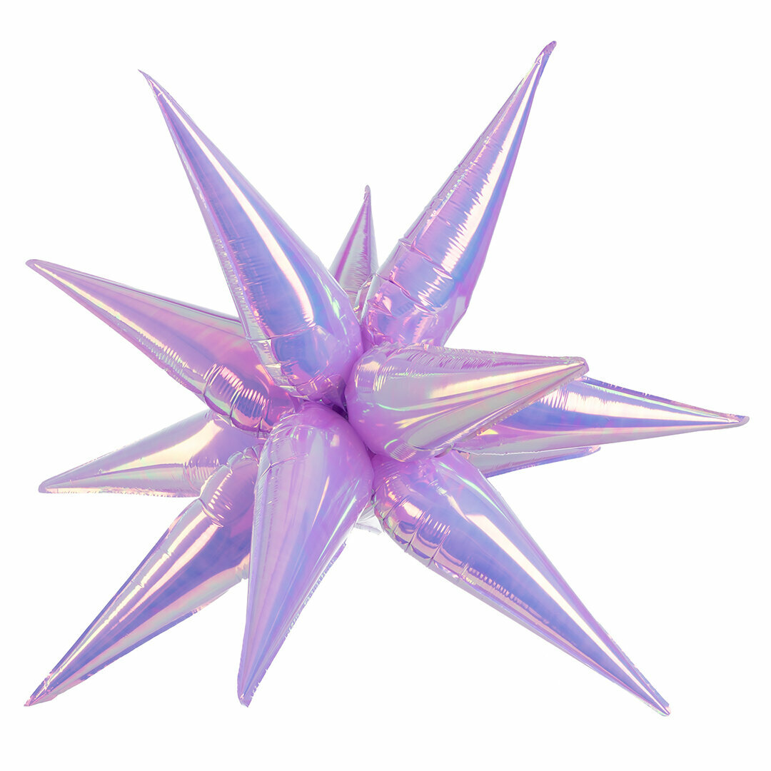 Шар 3D (26'/66 см) Звезда, Составная, Хамелеон, Сиреневый, Перламутр, 1 шт. в уп.