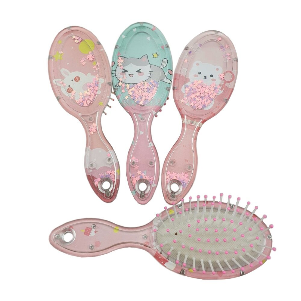 La Rosa Расческа для волос массажная детская с блестками звездочками внутри 9604