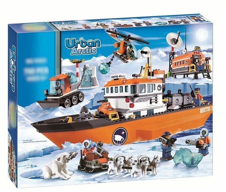 Конструктор Сити Арктический ледокол, 717 деталей, совместим с City 60062 экспедиция на корабле