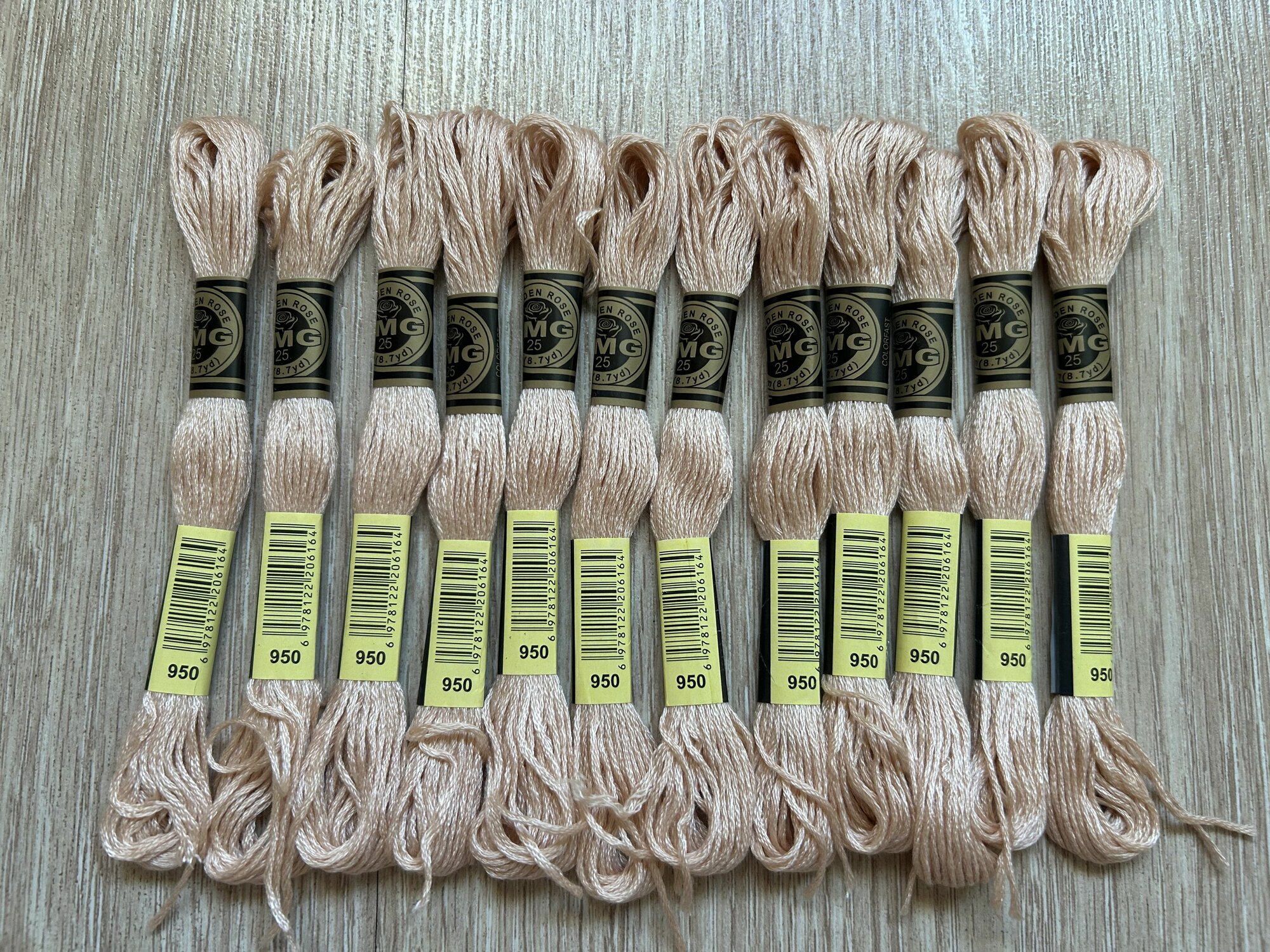 Нитки для вышивания JMC мулине (150-3866) 100% полиэфир 12 штук x 8 м