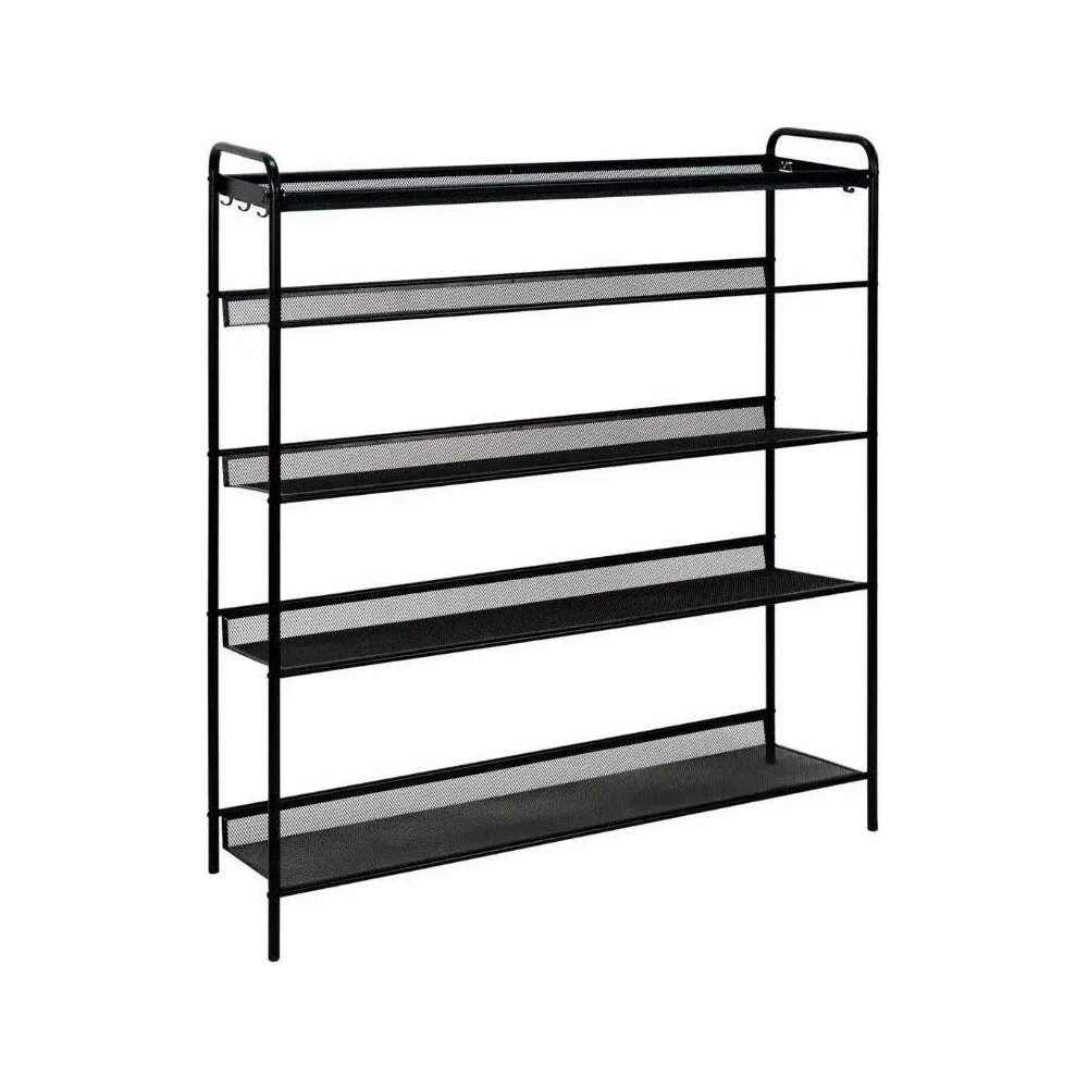 Пятиполочная обувница-этажерка для обуви ЗМИ Женева 35 16 пар обуви цвет черный ПДОЖ35Ч