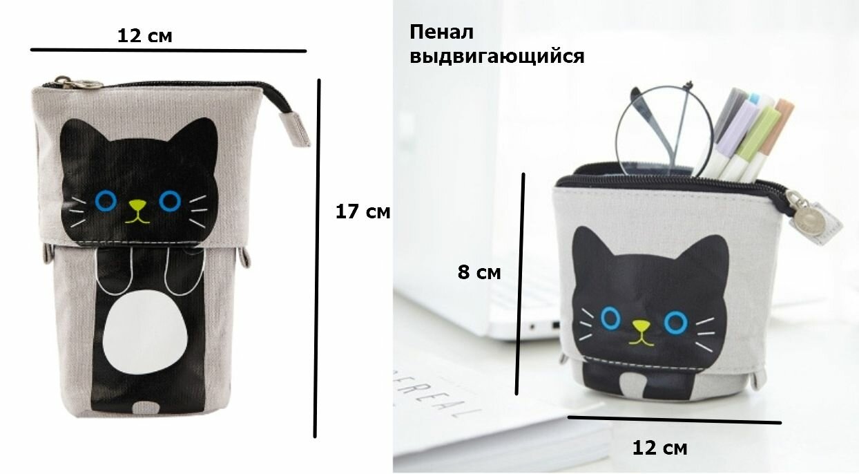 Пенал школьный котик