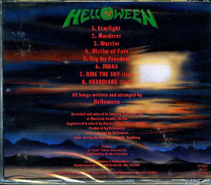 HELLOWEEN - Helloween/Judas 1985 г. — фото 1