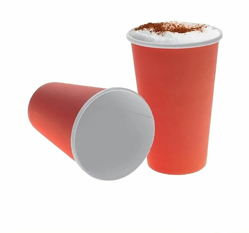 Набор стаканов картонных 400мл d-90мм красный уп/50шт для горячего и холодного
