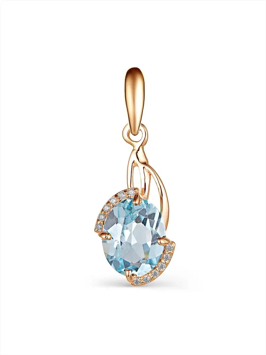 Подвеска, красное золото, 585 проба, бриллиант