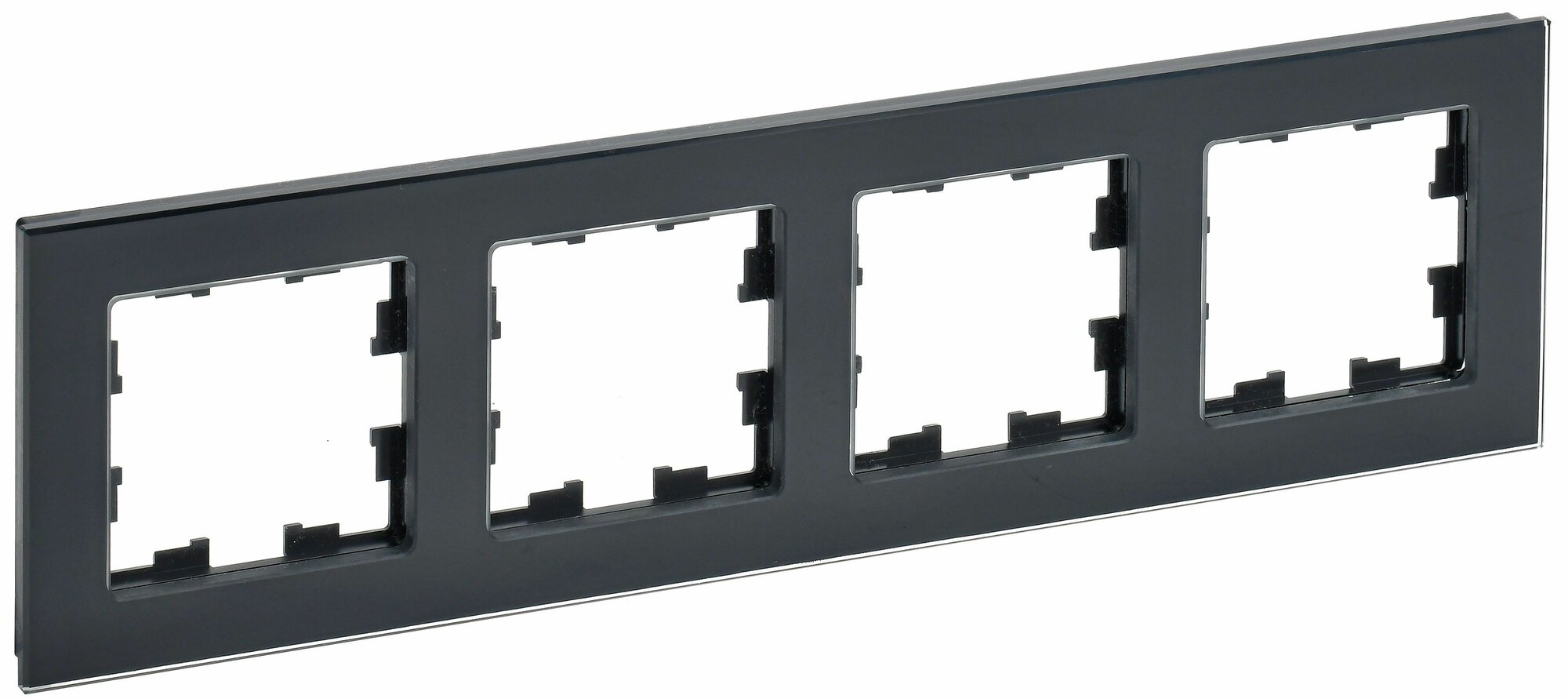 BRITE Рамка 4 - местная РУ-4-2-БрЧ IP20, стекло, черный. IEK