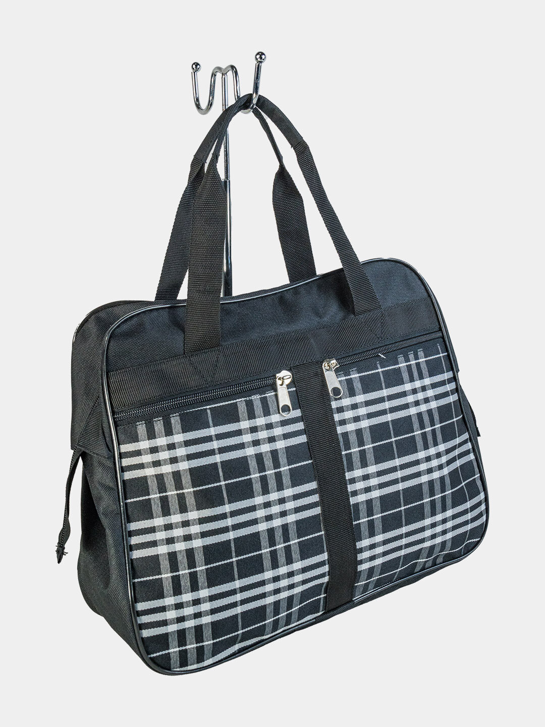 Сумка хозяйственная №160 клетка ЧБ (уценка)