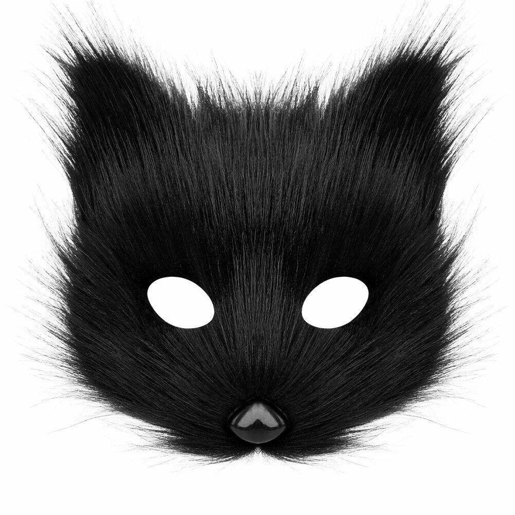 Костюм для Хэллоуина "Лисья маска", имитация, ручная работа, черный