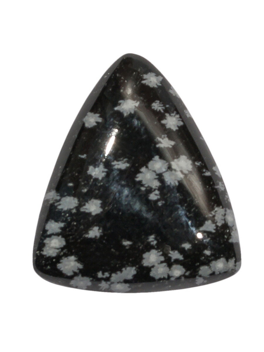 Кабошон Обсидиан снежный 30х26х6 мм.