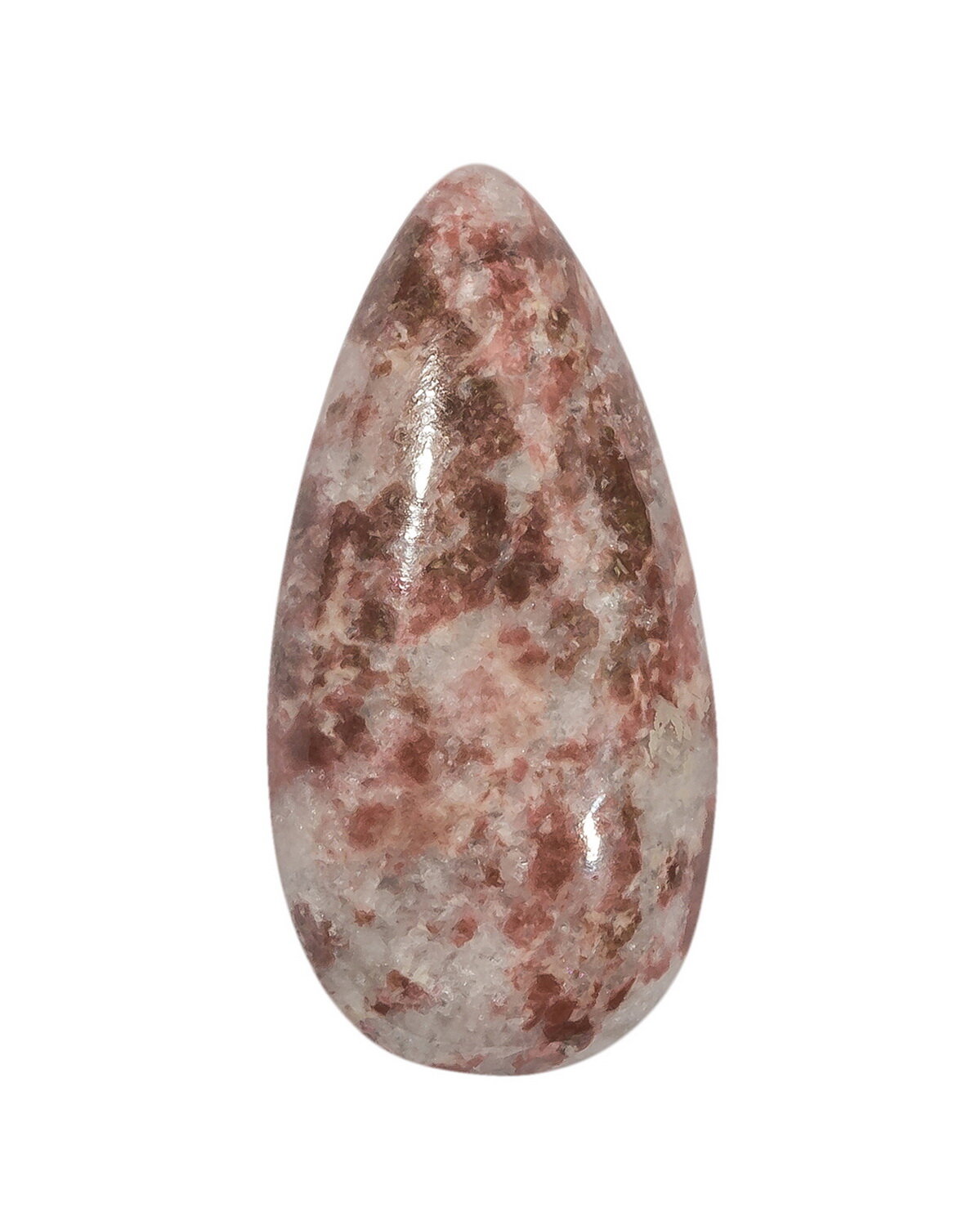 Кабошон Тулит темный, размер: 42х20х7 мм, натуральный минерал.