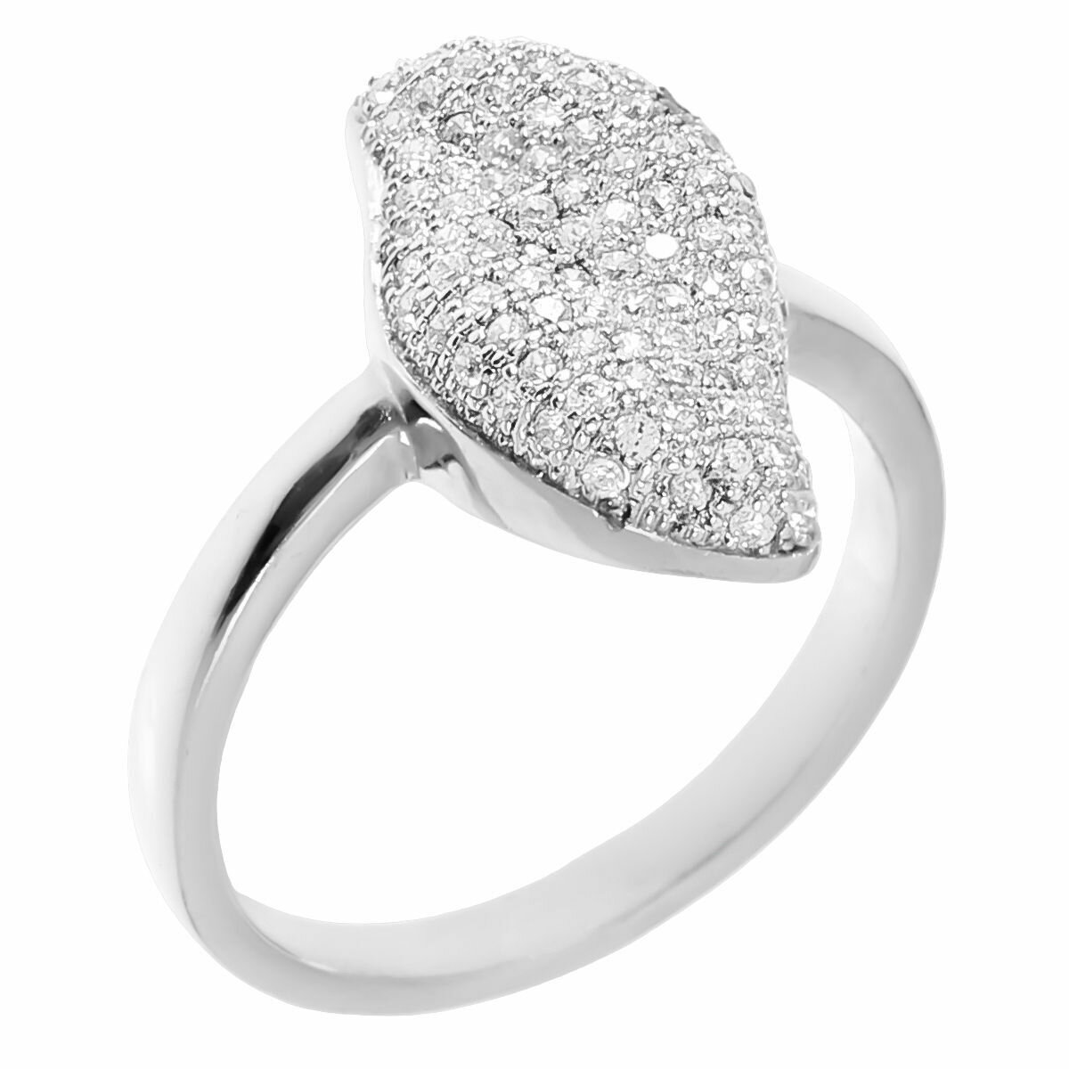 Кольцо тонкое, серебро, 925 проба, фианит