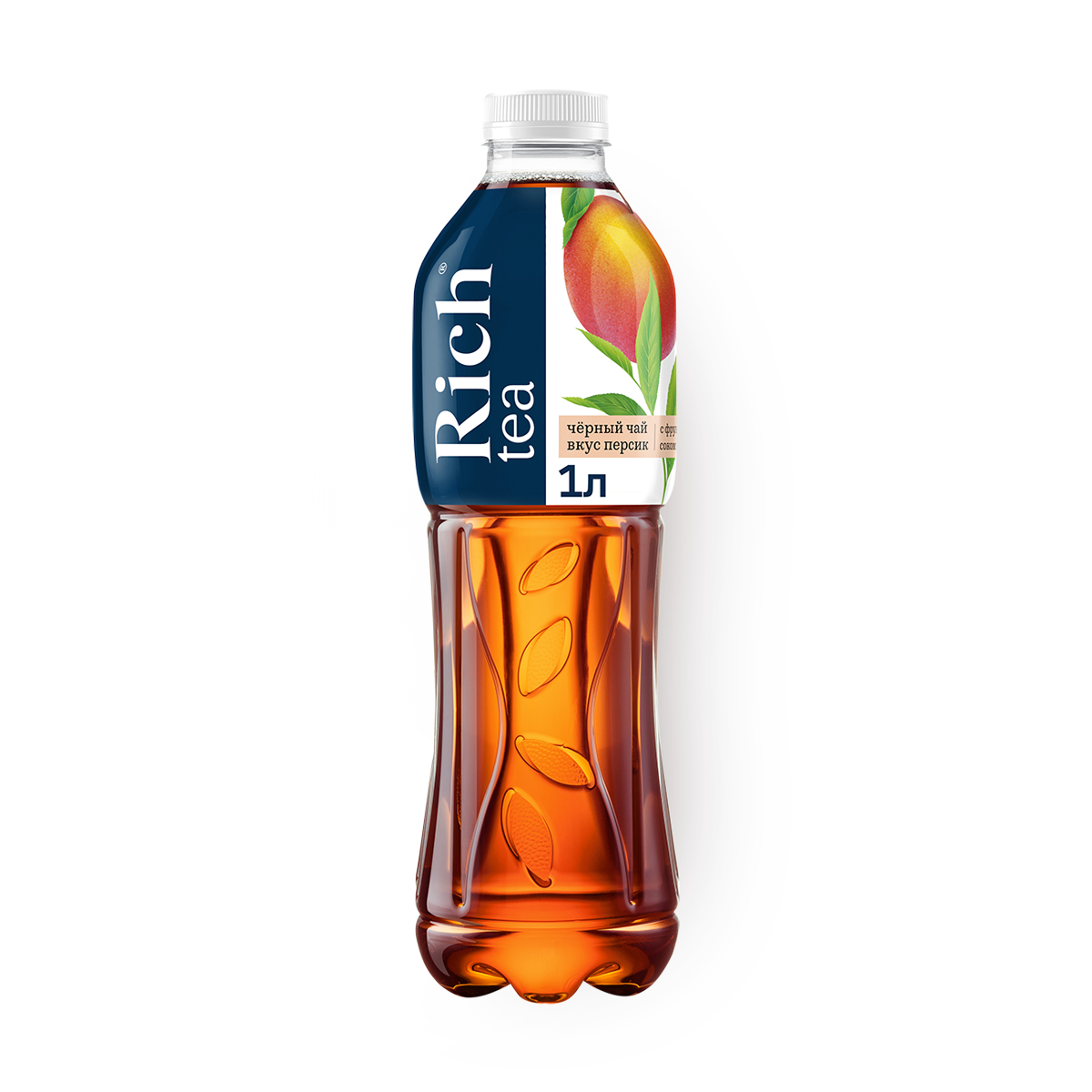 Чай Rich "Персик", холодный, черный, в пластиковой бутылке, 1 л