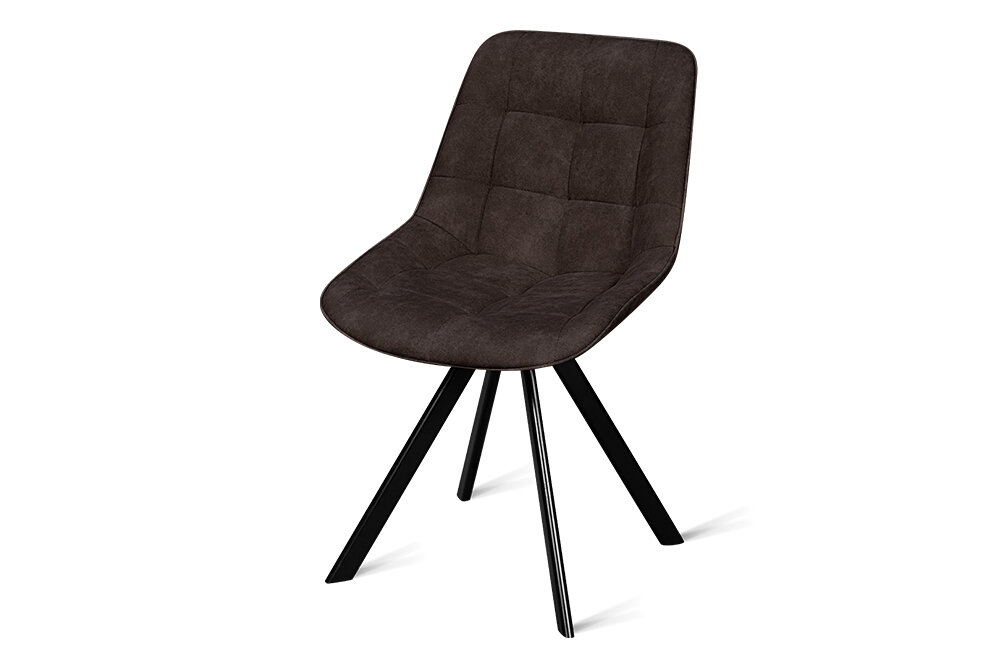 Стул B607-m COW SHOKO с поворотным механизмом для кухни экокожа шоколадный, черные ножки, 48х56х83 см