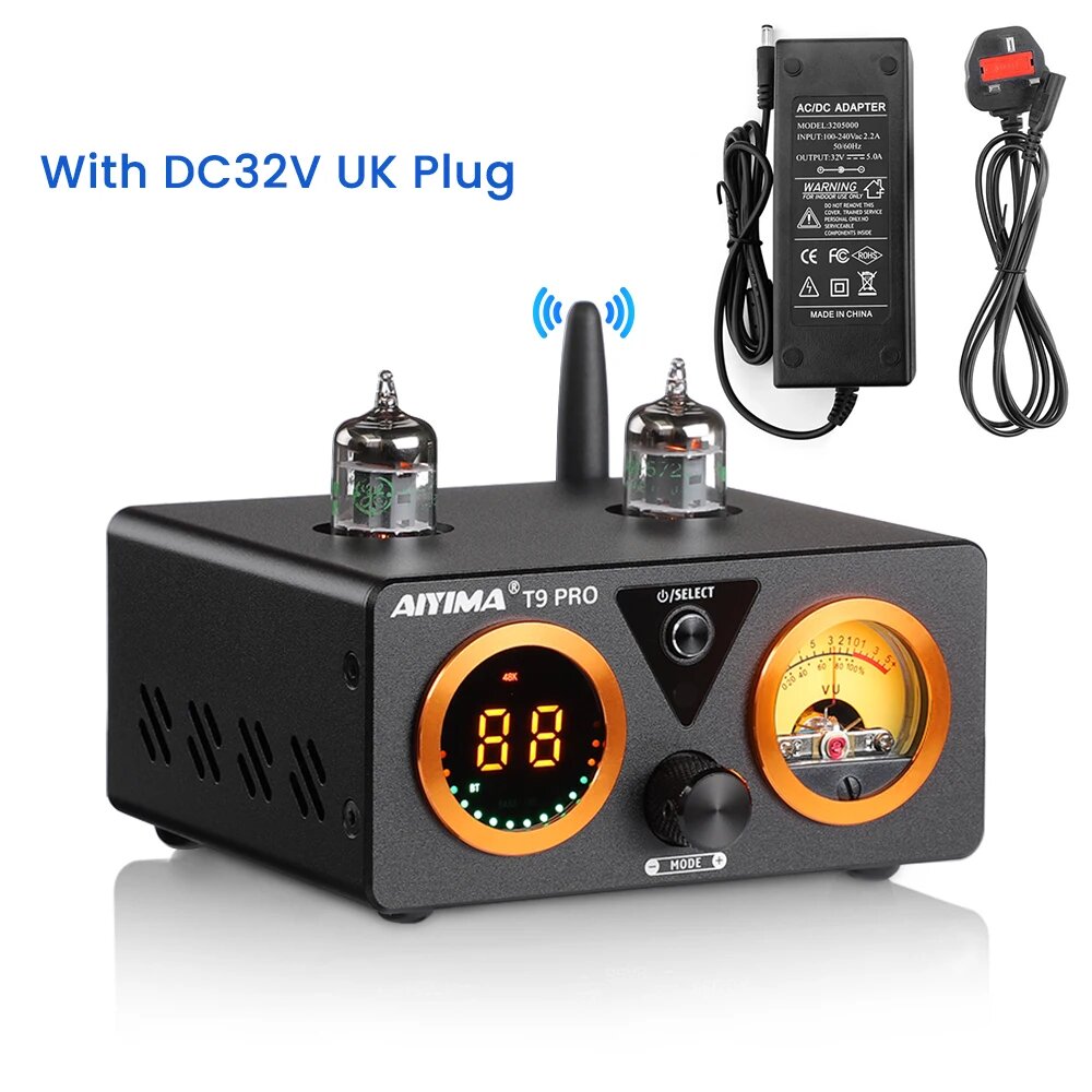 Aiyima T9 Pro стереоламповый усилитель Bluetooth, 32V UK