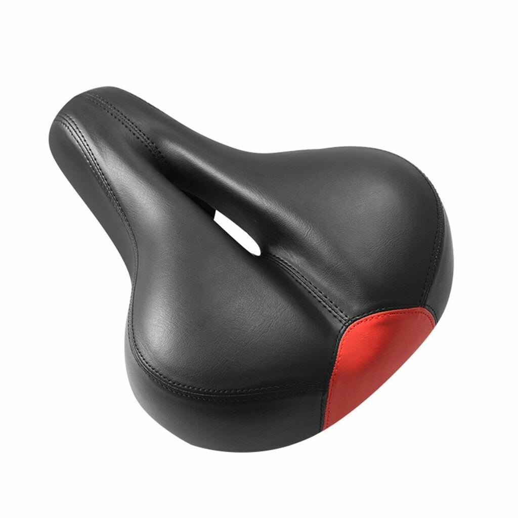 Велосипедное седло, Утолщенное силиконовое седло для велосипеда - черно-красное